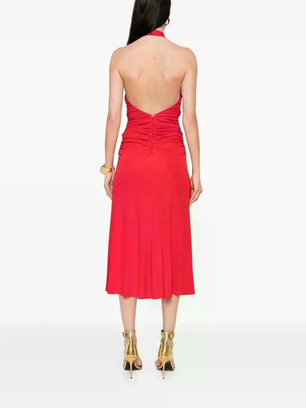 Elisabetta Franchi Crossover-neck Midi Dress