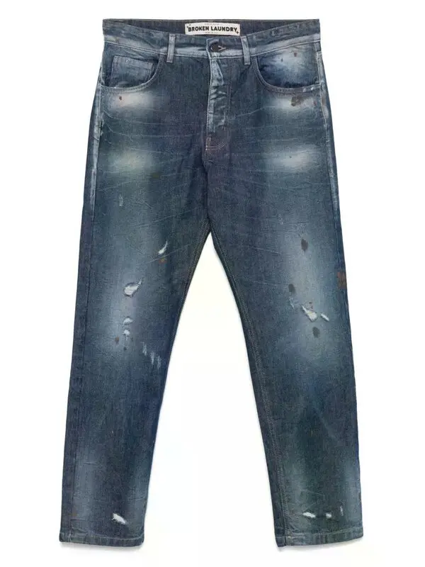 BROKEN LAUNDRY Distressed-finish Jeans
