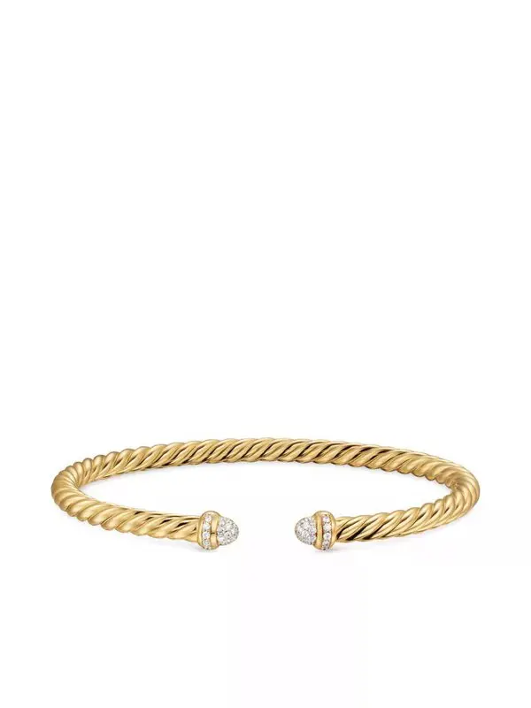 David Yurman 18k Yellow Cablespira® Diamond Bangle