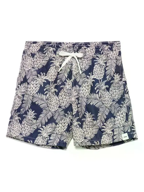 Altea Ananas-print Swim Shorts - Blue