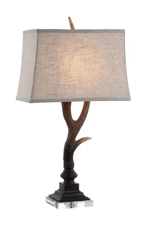 JONATHAN Y Antler 29.5" Rustic Resin/crystal Led Table Lamp - Brown