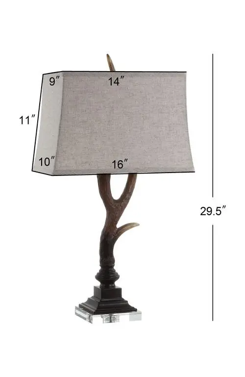 JONATHAN Y Antler 29.5" Rustic Resin/crystal Led Table Lamp - Brown