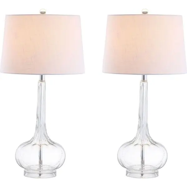 JONATHAN Y Bette 28.5" Glass Teardrop Led Table Lamp - Clear