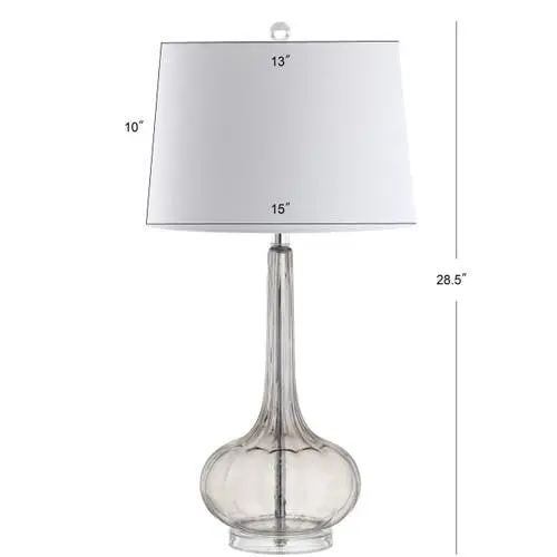 JONATHAN Y Bette 28.5" Glass Teardrop Led Table Lamp - Smoke Gray