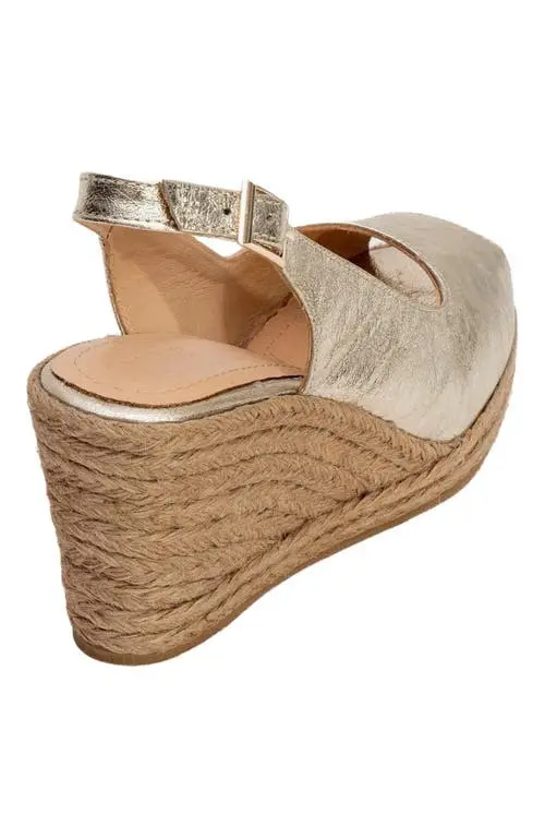 FOREVER & ALWAYS SHOES Ryan Suede Espadrille Sandals - Gold Leather