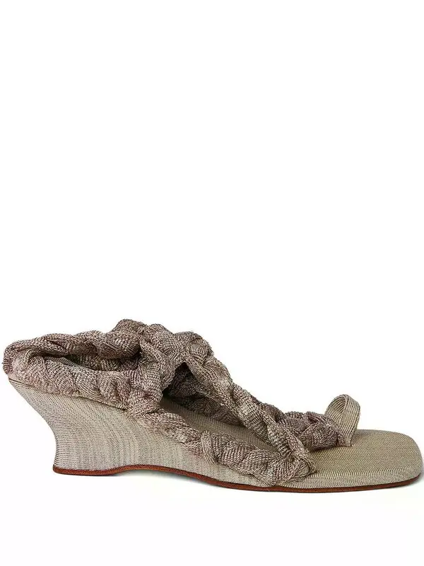 ISA BOULDER Rope-detailing Wedge Sandals