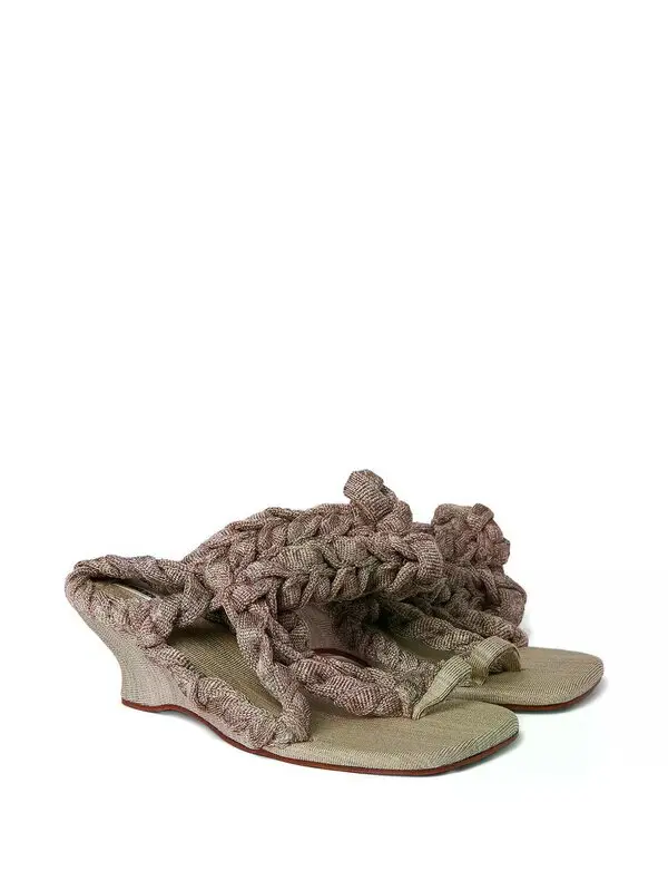 ISA BOULDER Rope-detailing Wedge Sandals