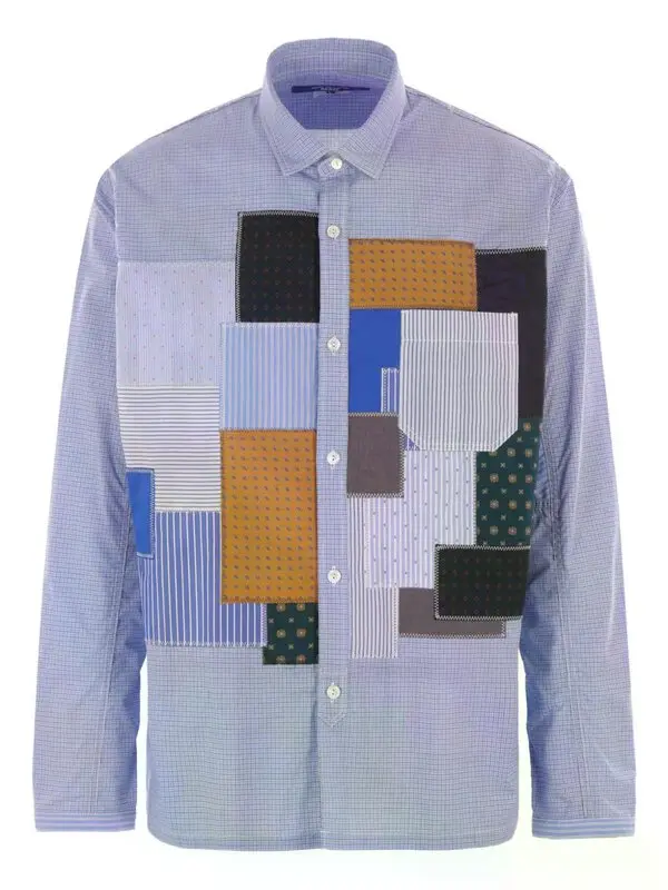 Junya Watanabe Patchwork Poplin Shirt - Blue