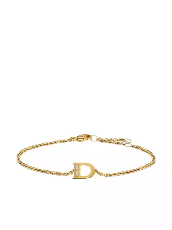 David Yurman 18k Yellow Pavé Initial Diamond Bracelet - Gold
