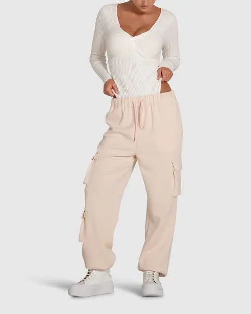 BELLE & BLOOM Cargo Track Pants - Blush