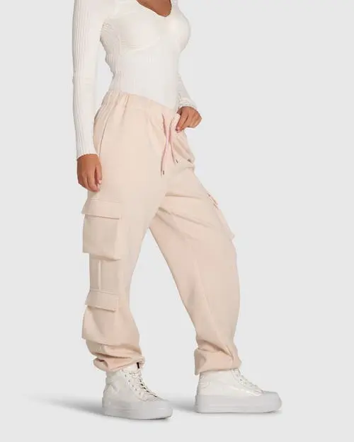 BELLE & BLOOM Cargo Track Pants - Blush
