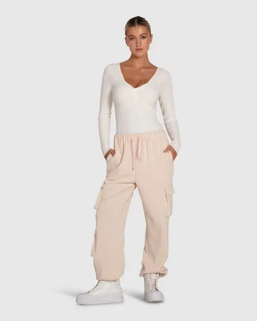 BELLE & BLOOM Cargo Track Pants - Blush