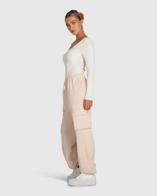 BELLE & BLOOM Cargo Track Pants - Blush