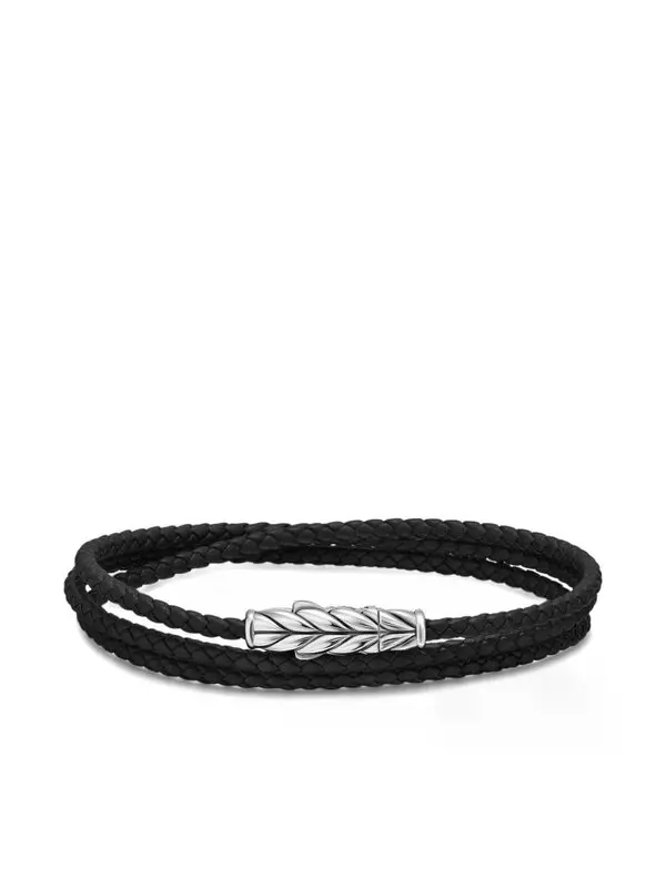 David Yurman Sterling Chevron Triple Wrap Bracelet - Silver