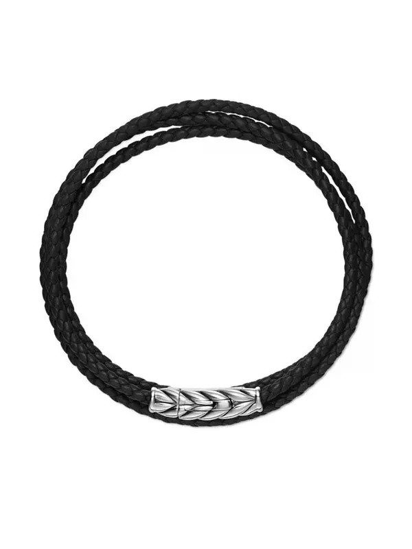 David Yurman Sterling Chevron Triple Wrap Bracelet - Silver