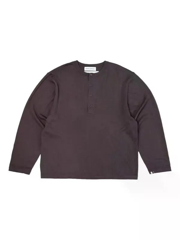 Extreme Cashmere Nº 407 Long-sleeve Henley Top