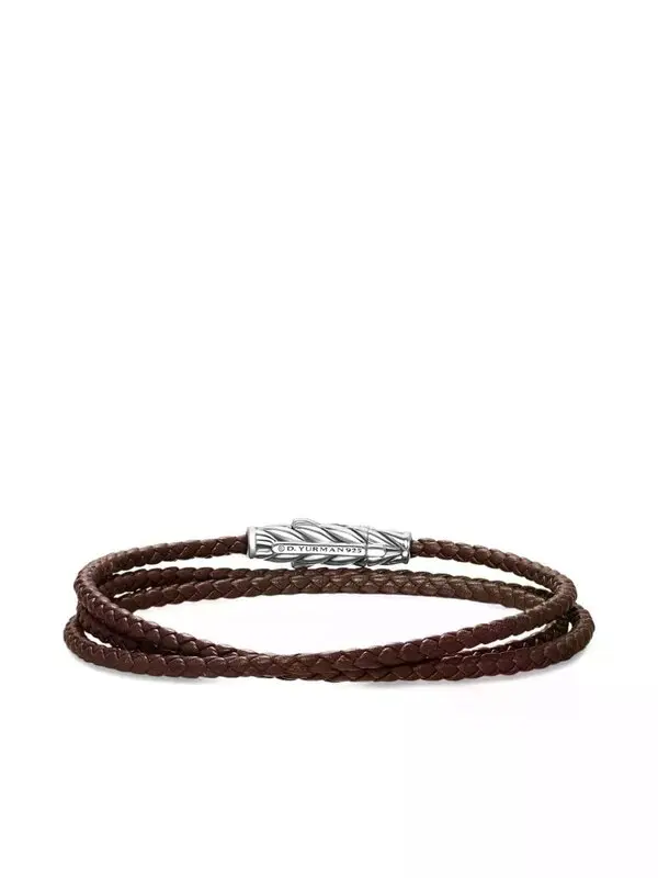 David Yurman Sterling Chevron Triple Wrap Bracelet - Silver