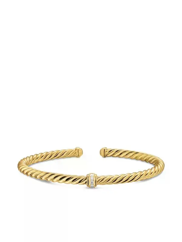 David Yurman 18k Yellow Diamond Cablespira® Bangle - Gold