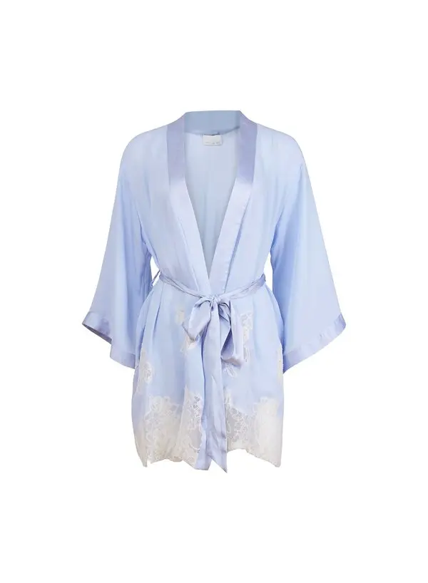Fleur Du Mal Juliet Lace Robe - Cloud