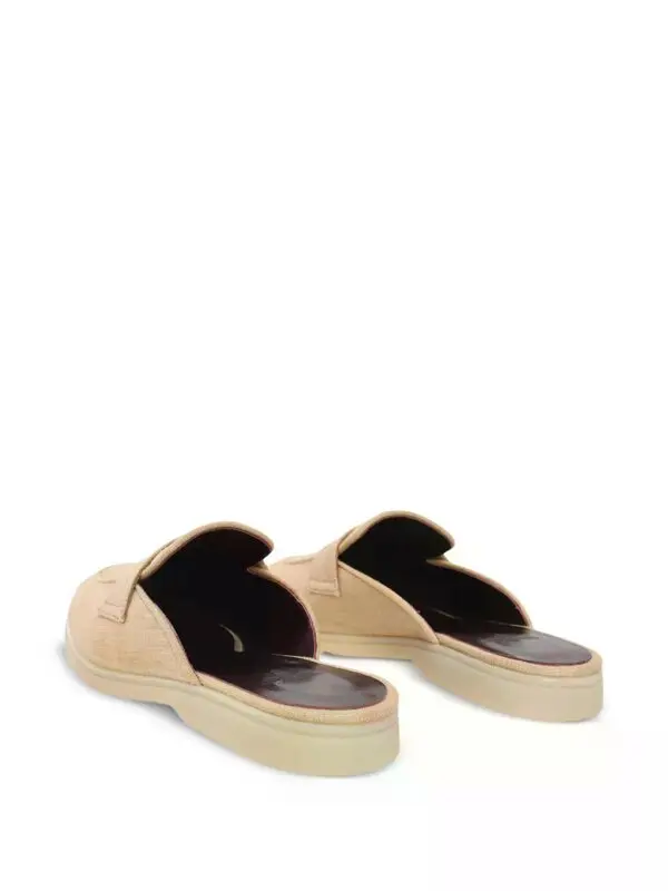BOUGEOTTE Penny-slot Flat Mules - Neutrals