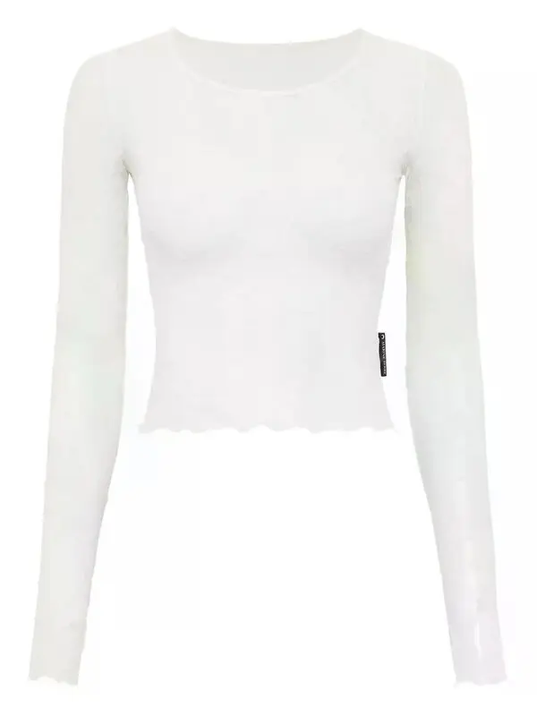 MARINE SERRE Mesh Cropped Top - White