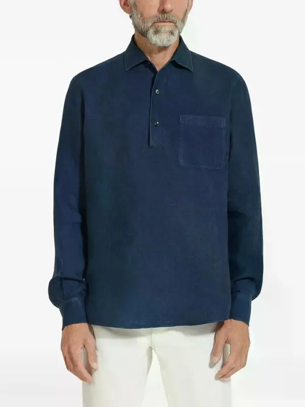 Zegna Oasi Lino Shirt - Blue