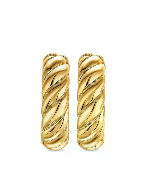 David Yurman 18k Yellow Dy Madison® Hoop Earrings - Gold