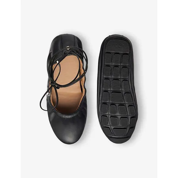 BOSS Tie-string Leather Ballet Flats