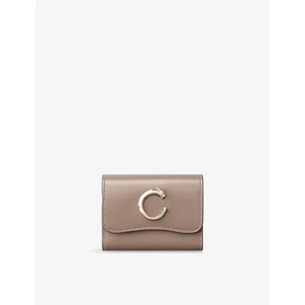 CARTIER Panthère De Mini Leather Wallet - Beige
