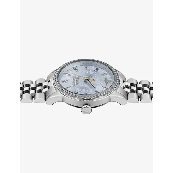 Vivienne Westwood Silver Bracelet Watch with Light Blue Iridescent Dial Vivienne Westwood Watch Womens Silver/Blue Sunray Seymour  main image 3