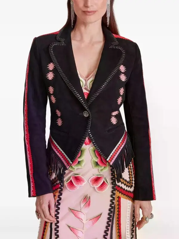TEMPERLEY LONDON Zola Embroidered Suede Blazer
