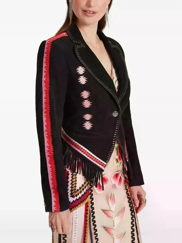 TEMPERLEY LONDON Zola Embroidered Suede Blazer