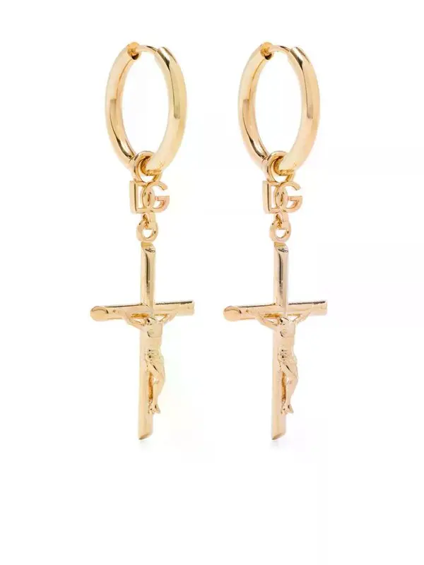 Dolce & Gabbana Cross-pendant Earrings - Gold