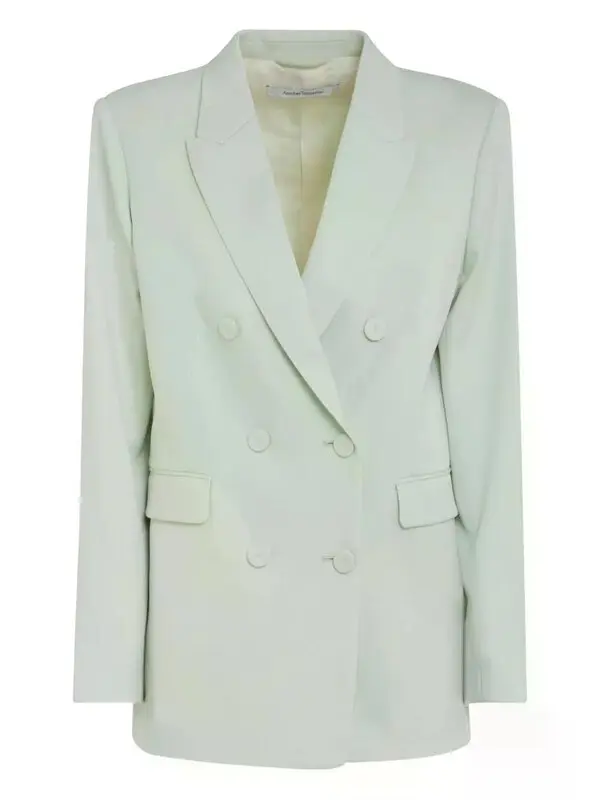 Another Tomorrow Double-breasted Wool Blazer