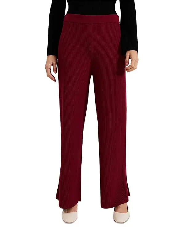 PHASE EIGHT Lori Ribbed Pants - Burgundy