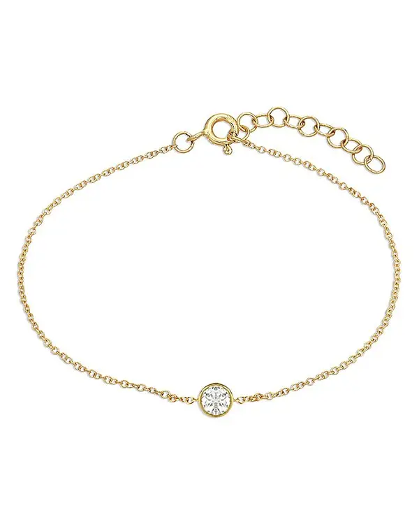 ZOE LEV 14k Yellow Diamond Bezel Link Bracelet - Gold