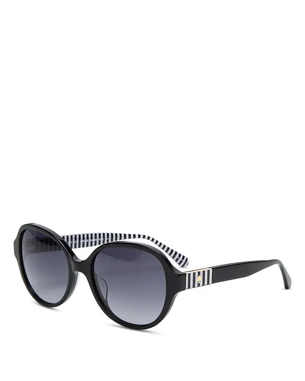 Kate Spade New York Emalie Oval Sunglasses - Black/gray