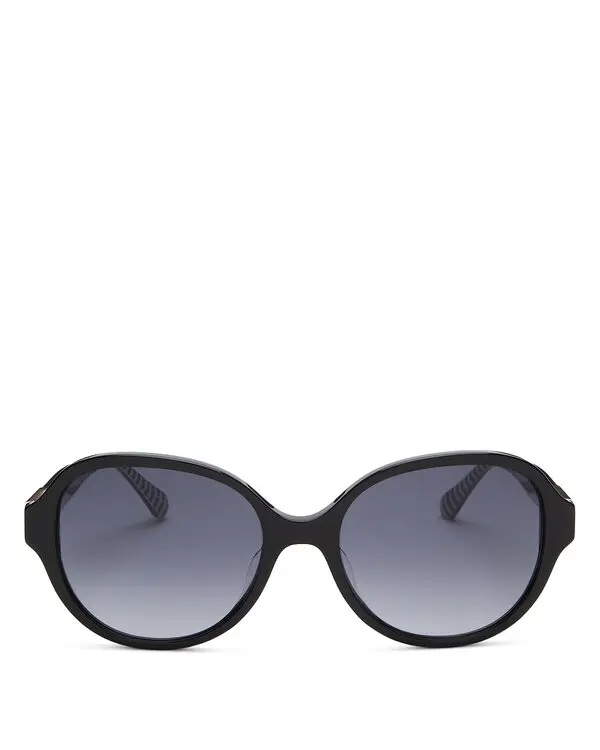 Kate Spade New York Emalie Oval Sunglasses - Black/gray