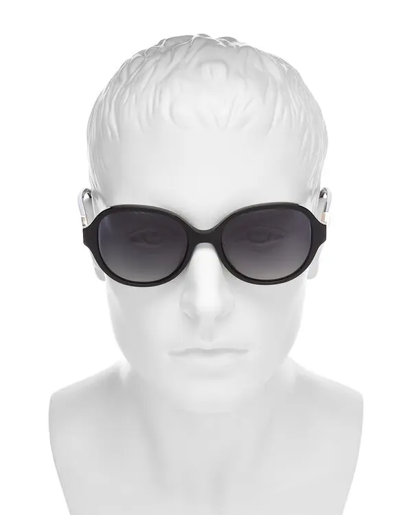Kate Spade New York Emalie Oval Sunglasses - Black/gray