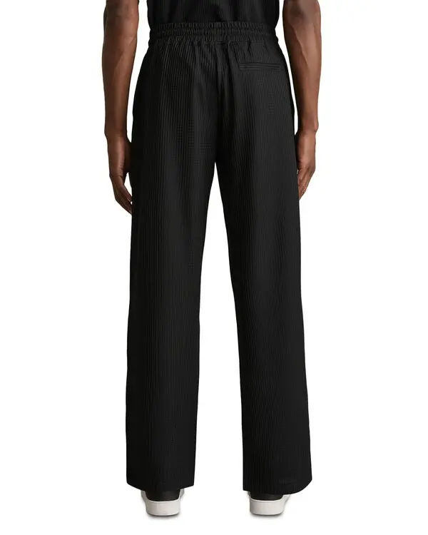 REISS Rowden Tapered Textured Trousers - Black