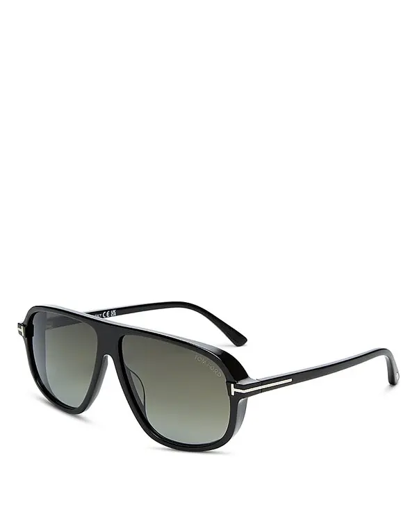 TOM FORD Guillaume Pilot Sunglasses - Black/gray