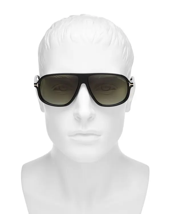 TOM FORD Guillaume Pilot Sunglasses - Black/gray