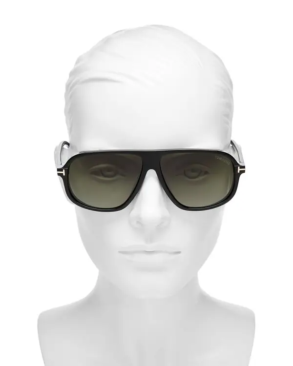 TOM FORD Guillaume Pilot Sunglasses - Black/gray