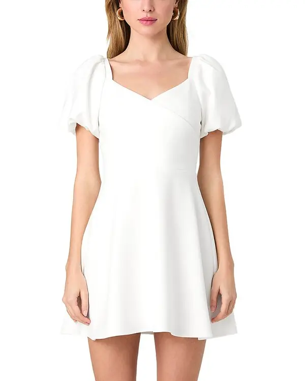 French Connection Whisper Puffed Sleeve Mini Dress