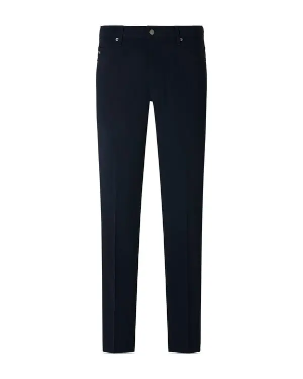 Emporio Armani Regular Fit Stretch Cannette Trousers - Solid Blue