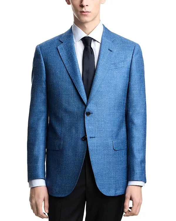 Emporio Armani Regular Fit Notch Lapel Blazer - Medium Blue