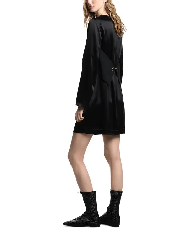 Emporio Armani Satin Long Sleeve Shift Dress