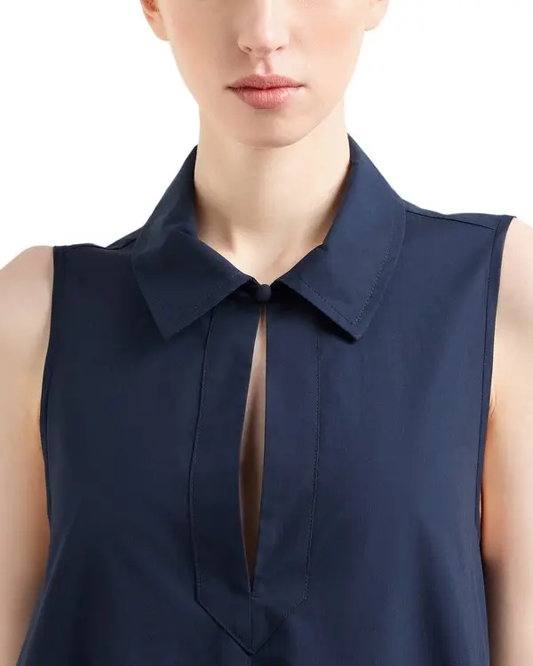 Emporio Armani Poplin Sleeveless Midi Dress