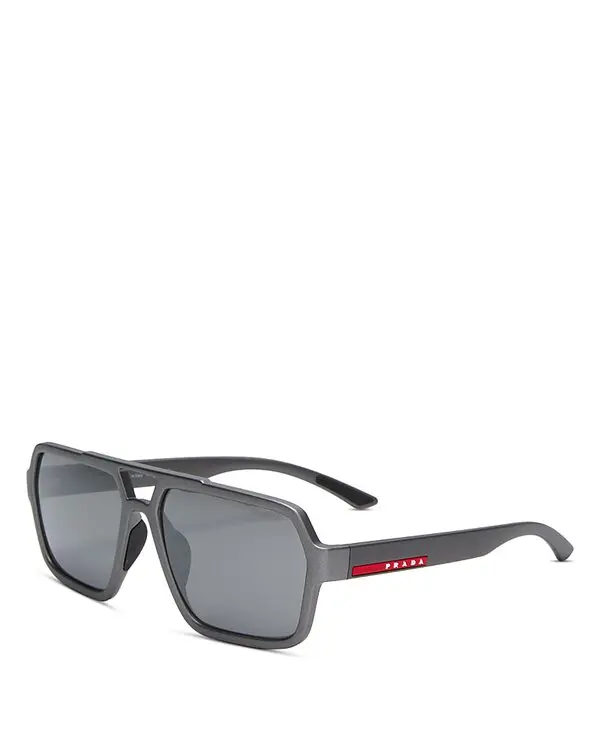 Prada Geometric Sunglasses, 59mm - Gray Mirrored | Editorialist display picture 1