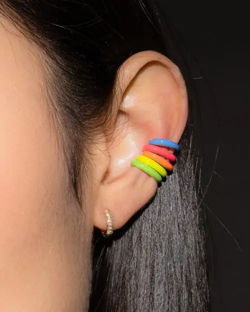 Fry Powers Neon Enamel Ear Cuff Set